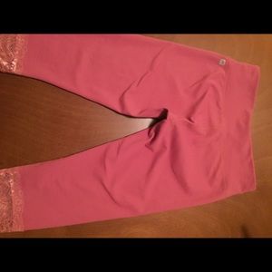 Fabletics | Pants & Jumpsuits | Fabletics Pink Lace Yoga Pants | Poshmark